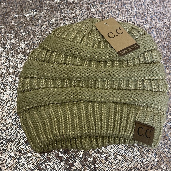 C.C | Accessories | Cc Beanie Metallic Gold Hat | Poshmark